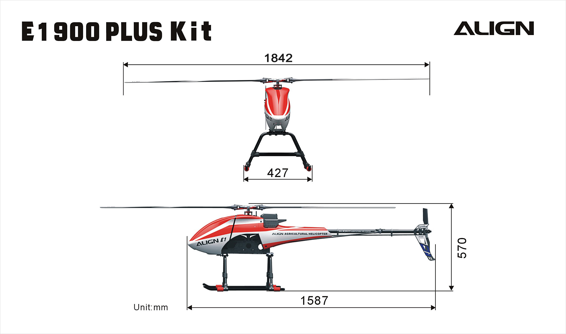 亞拓科技網路購物 - E1 900 PLUS KIT (Two-Blade Rotor Head) RHE1E28AW